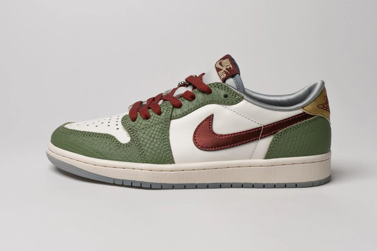 Ein detaillierter Blick auf den Air Jordan 1 Low OG „Year of the Drago ...